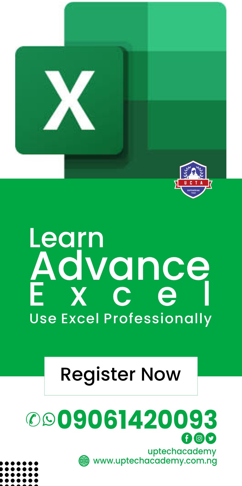 Advance Excel - UPTECH COMPUTER TRAINING ACADEMY